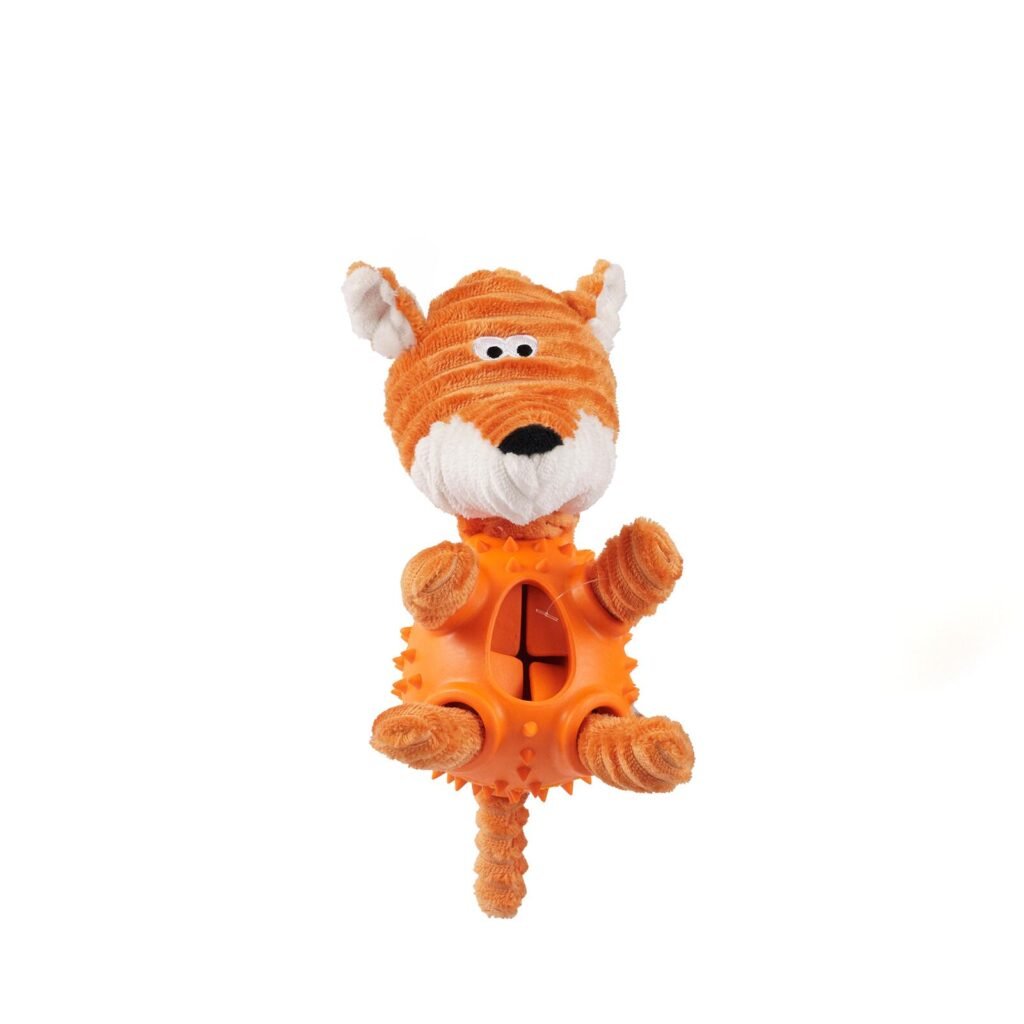 Fox Plush Rubber Dog Toy with Treat Dispenser – One Paw – Premium ...